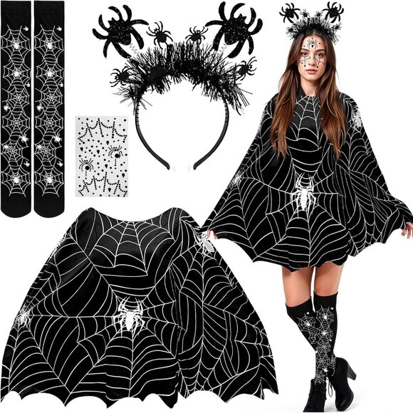 Other | Halloween Spider Web Headpiece Black Widow Headdress With Sheer ...